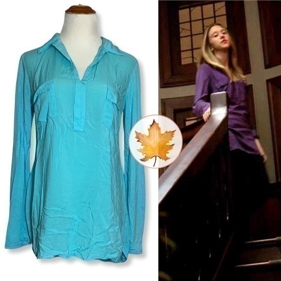 Splendid | Tops | Splendid Tab Sleeve Shirting Tunic Top Light Blue S ...